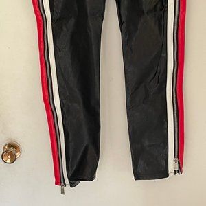 Preme | Pants | Preme Pu Leather Pants Black With Red White Stripe ...